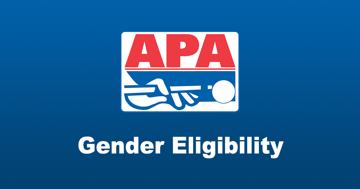 Gender Eligibility - Pool Rules for APA League Play