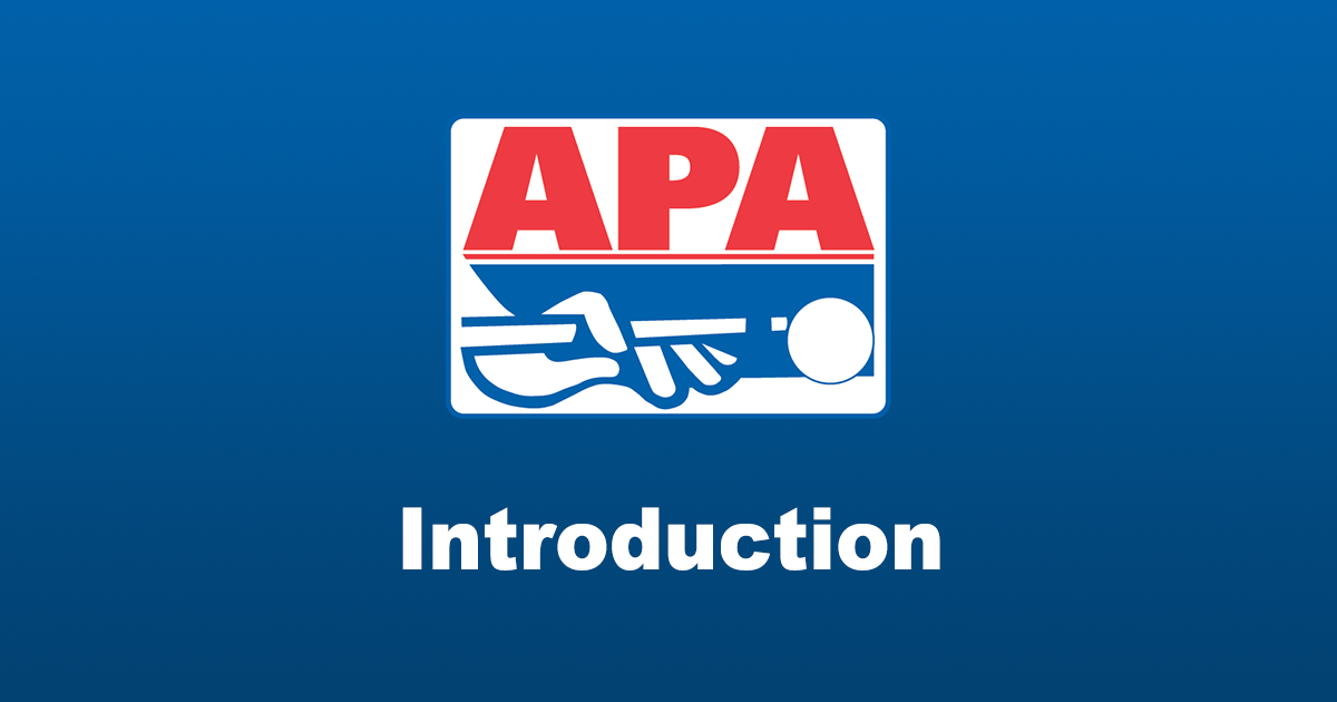 Introduction - Pool Rules for APA League Play