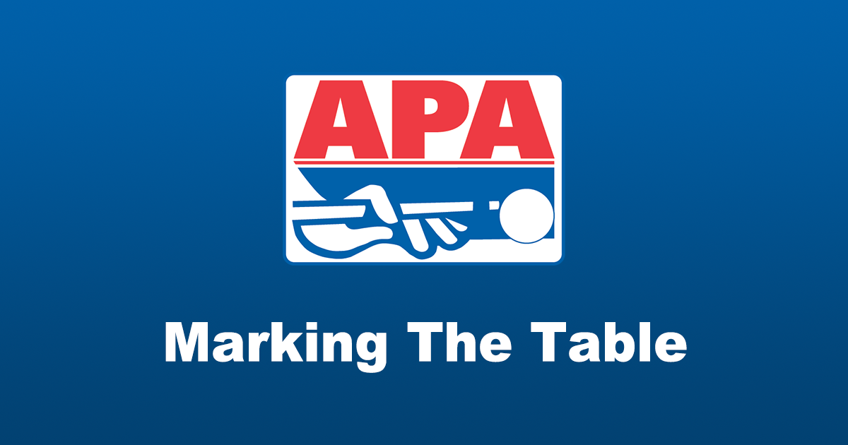 Marking The Table - Pool Rules for APA League Play